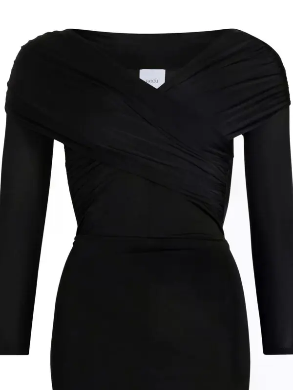 Patou Crossover-neck Dress