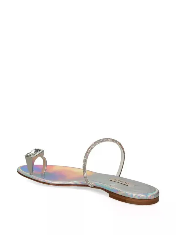 Casadei Ring-detail Slides - Silver