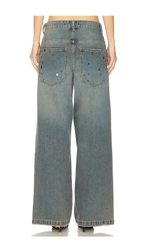JADED LONDON Studded Colossus Wide Leg Jeans
