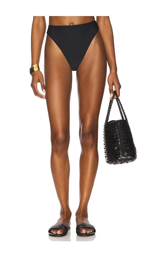 Tularosa Charee High Waist Bikini Bottom - Black