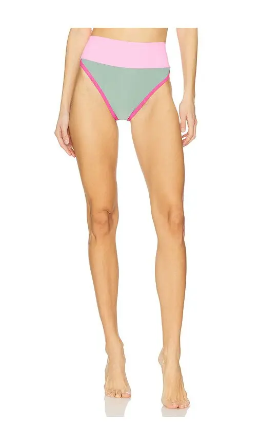 Beach Riot Emmy Bikini Bottom - Sage Bloom Colorblock