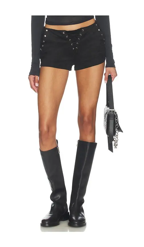 Superdown Mada Short - Black Suede