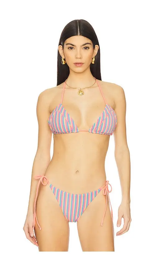 Beach Riot Julie Bikini Top - Petal Stripes