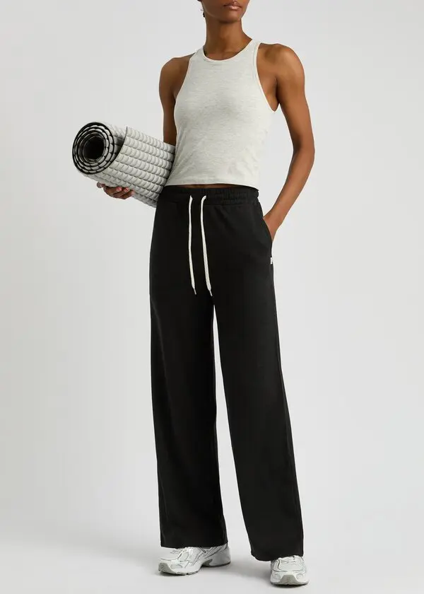 Vuori Halo Essential Jersey Wide Leg Sweatpants - Black