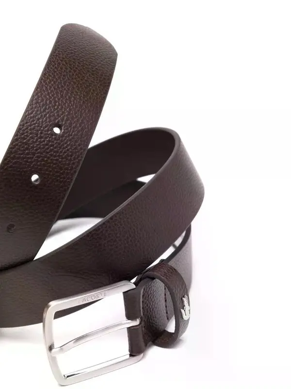 Lacoste Grained Leather Belt - Brown