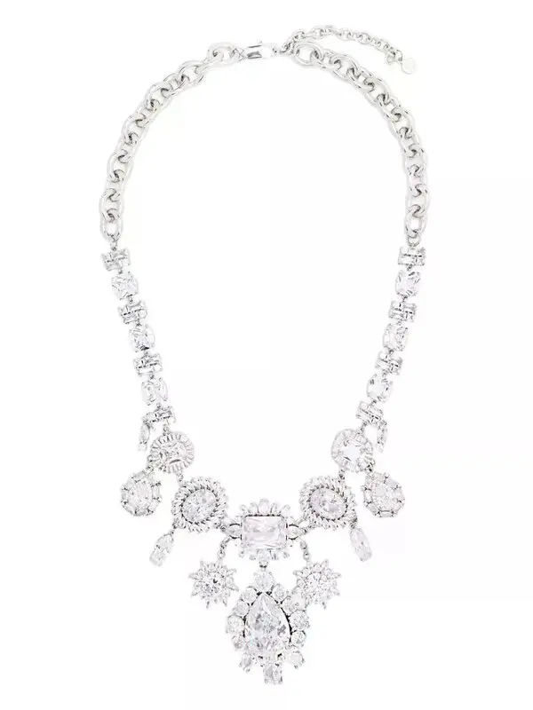 Rabanne Crystal-embellished Statement Necklace - Silver