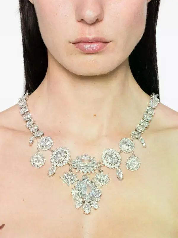 Rabanne Crystal-embellished Statement Necklace - Silver