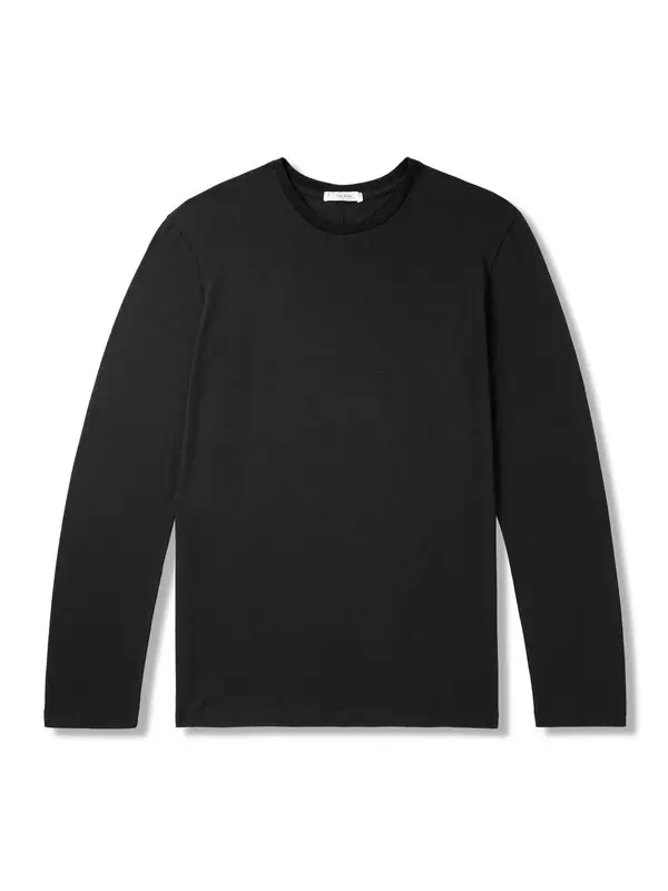 THE ROW Leon Cotton-jersey T-shirt - Black