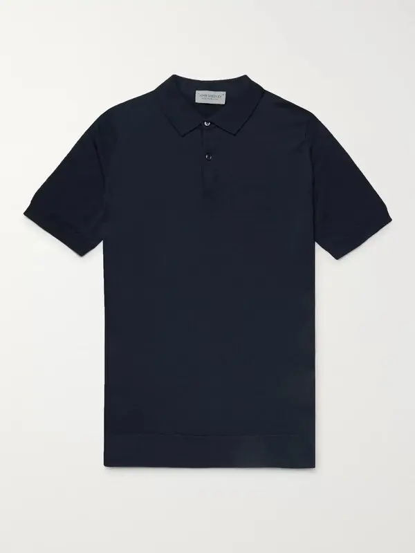 John Smedley Payton Slim-fit Wool Polo Shirt - Blue