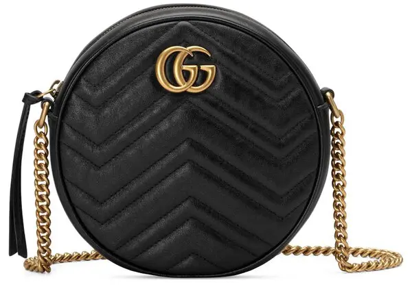 Gucci Gg Marmont Round Shoulder Bag Mini - Black