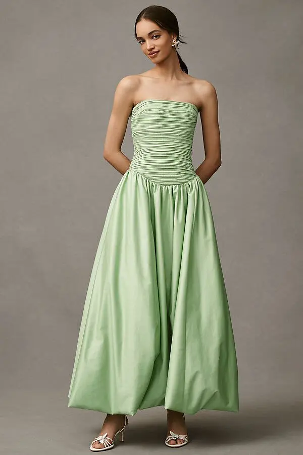 MARE MARE Briana Strapless Bubble-hem Midi Dress