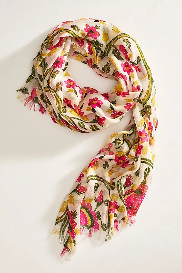 ELIZABETH GILLETT Vg Floral Scarf