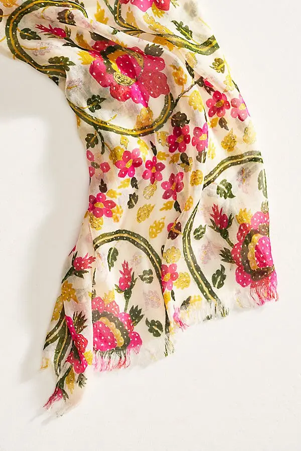 ELIZABETH GILLETT Vg Floral Scarf