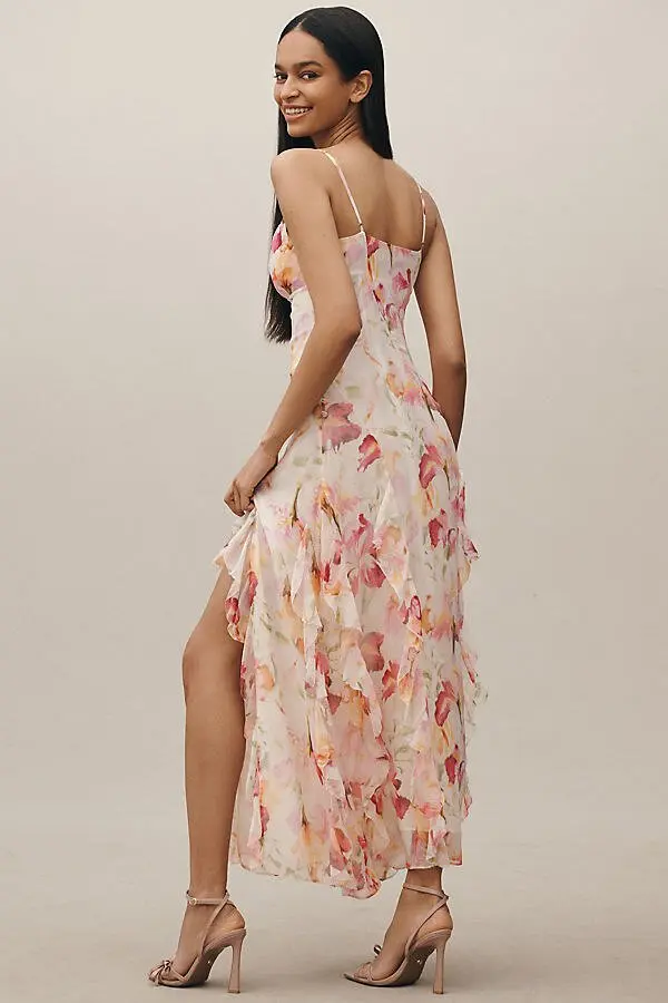 NICHOLAS THE LABEL Kamila Ruffle Cowl Silk Gown