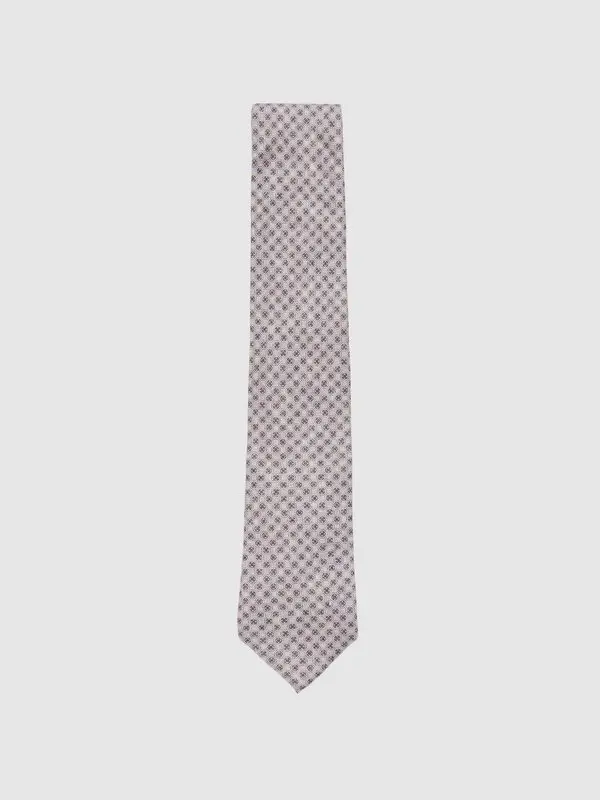REISS Santo Silk Medallion-print Tie - Soft Pink