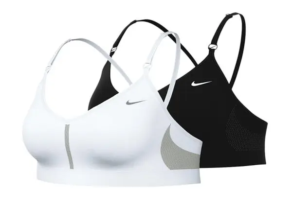 Nike Drifit Indy Light Support Vneck Sports Bra Set - Black/white
