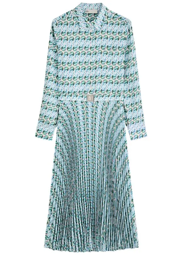 Tory Burch Printed Crepe Midi Shirt Dress