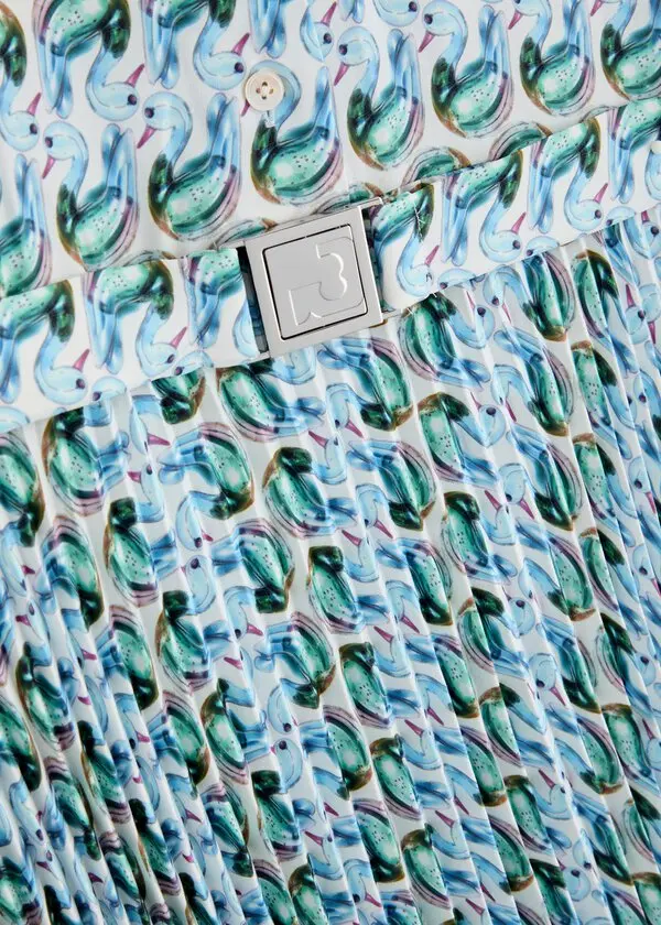Tory Burch Printed Crepe Midi Shirt Dress