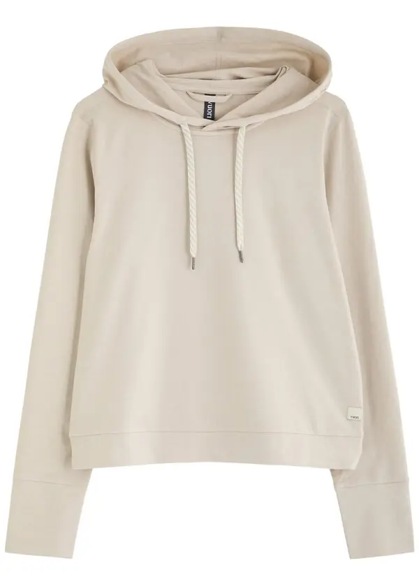 Vuori Halo Essential Hooded Jersey Sweatshirt Ecru 50% Off