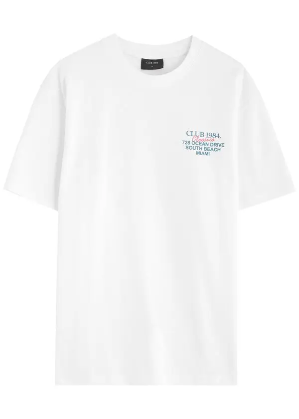CLUB 1984 Vice City Printed Cotton T-shirt - White