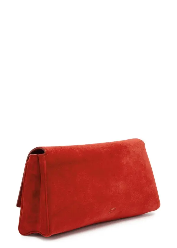 Khaite Audrey Suede Clutch - Red