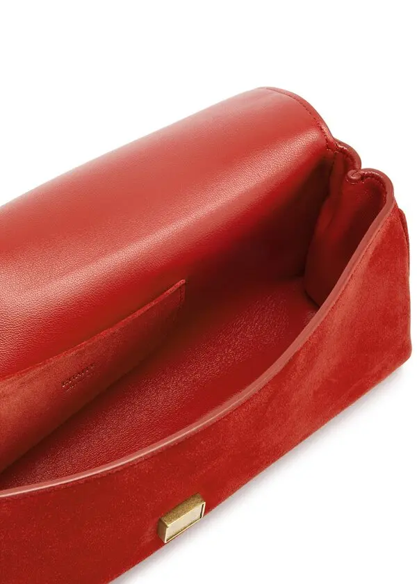 Khaite Audrey Suede Clutch - Red