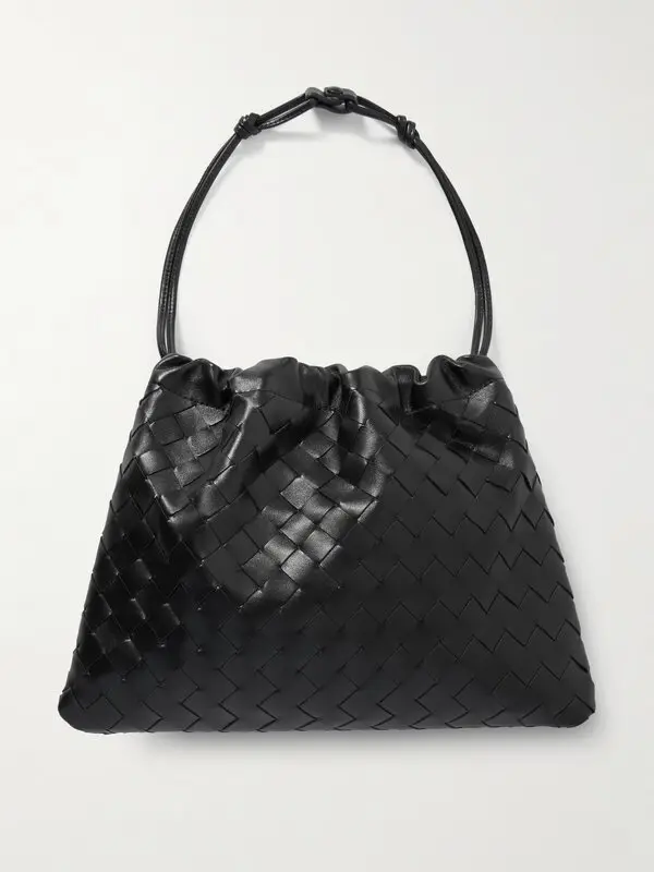 Bottega Veneta Medium Intrecciato Leather Dustbag Clutch - Black