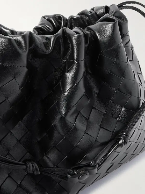 Bottega Veneta Medium Intrecciato Leather Dustbag Clutch - Black