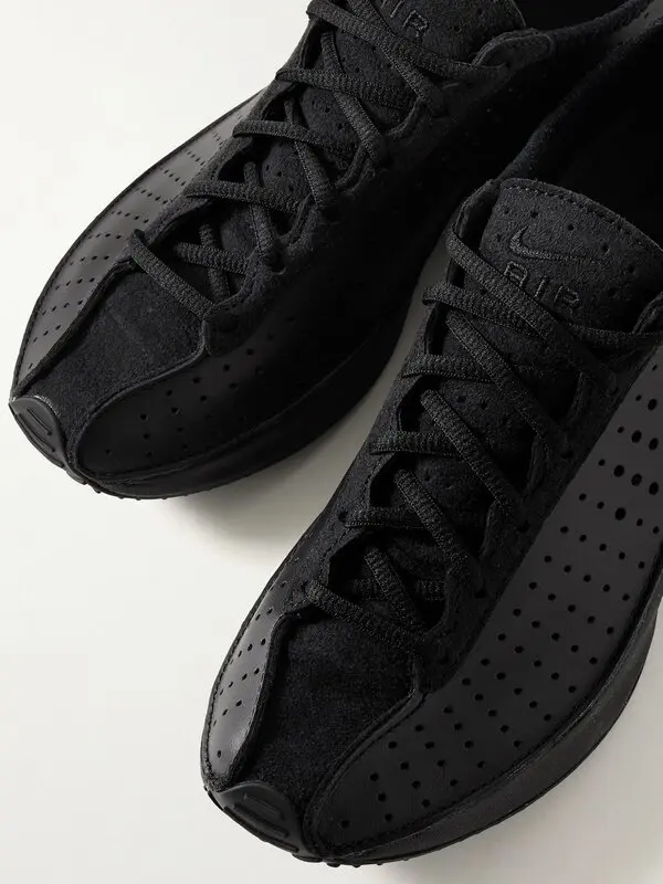 Nike Superfly Perforated Leather And Suede Sneakers - Black
