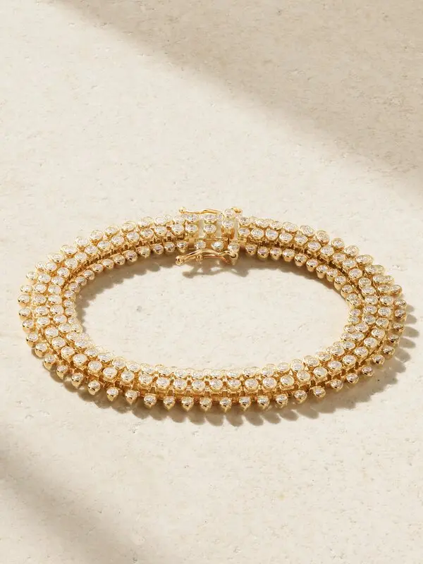 MARIE LICHTENBERG Mesh Diamond Bracelet - Gold