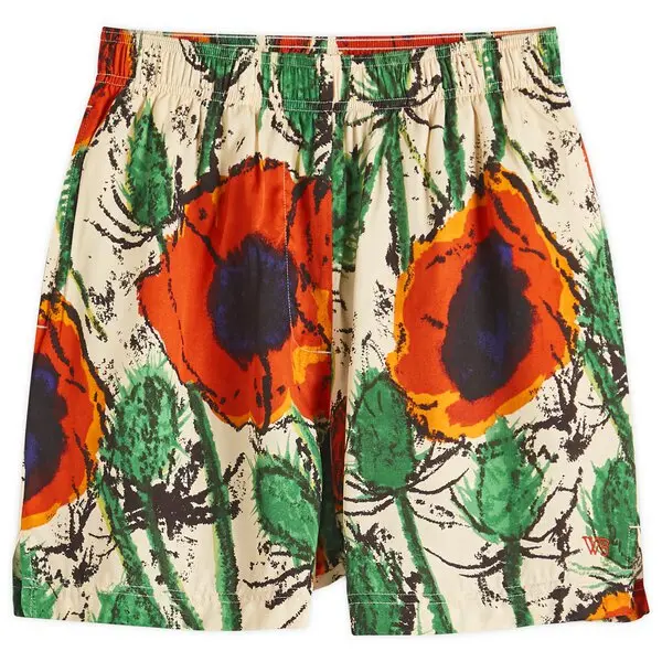 WALES BONNER Ocean Poppy Print Shorts - Poppy Red