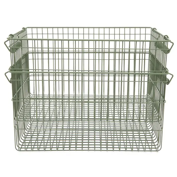 FERM LIVING Cala Stackable Baskets Set Of 2 - Dark Green