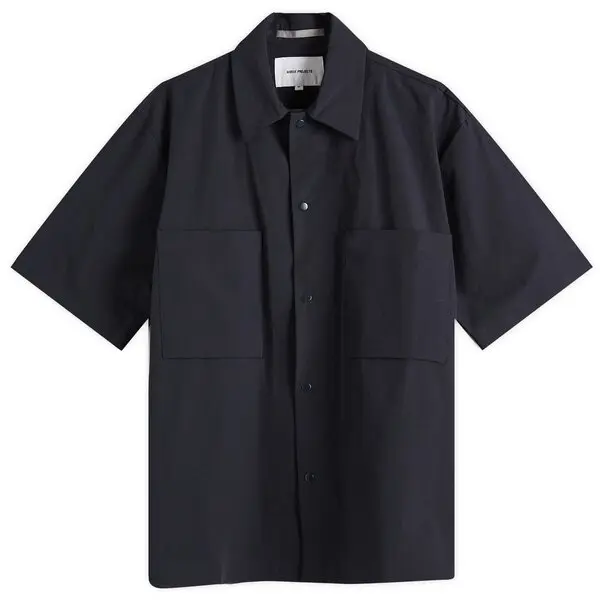 Norse Projects Hermann Travel Light Short Sleeve Shirt - Dark Navy