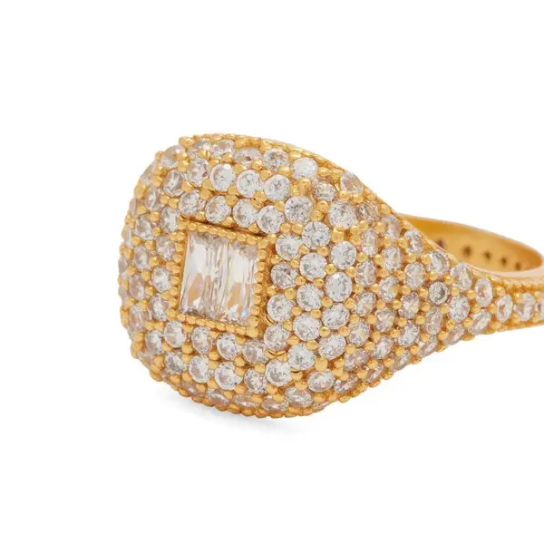 CRYSTAL HAZE Dna Baguette Signet Ring