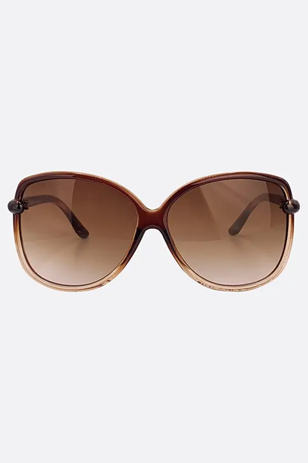 GIANT VINTAGE SUNGLASSES Giant Vintage Lotus Oversized Square Sunglasses - Brown