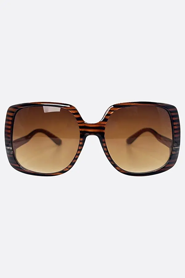GIANT VINTAGE SUNGLASSES Giant Vintage Fashion Square Sunglasses - Brown