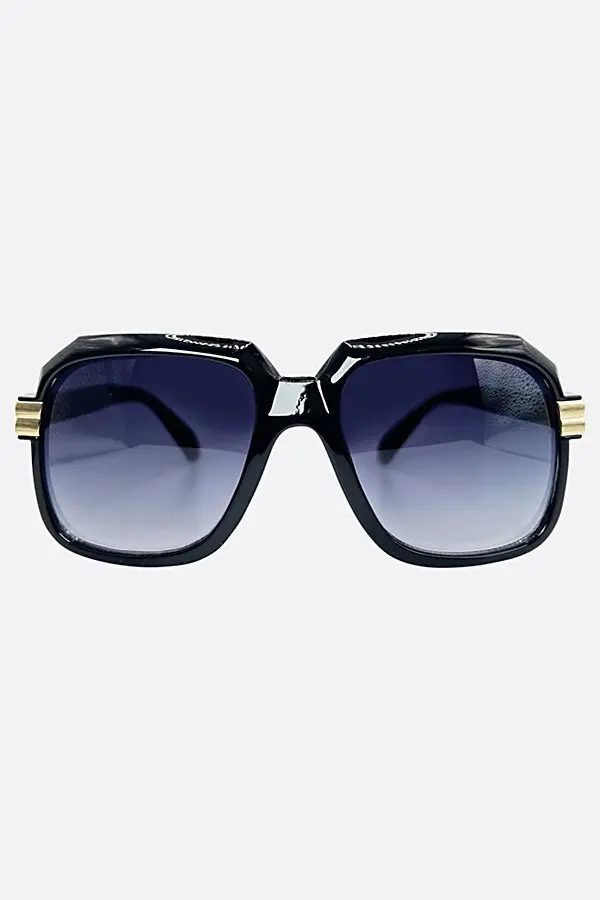 GIANT VINTAGE SUNGLASSES Giant Vintage Clarence Square Sunglasses - Black/smoke
