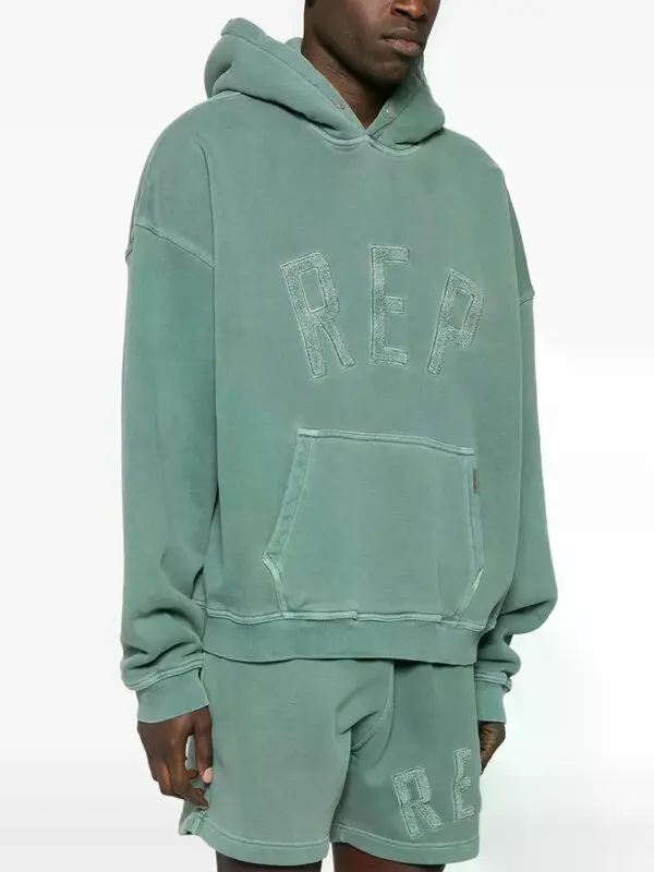 REPRESENT Logo Appliqué Hoodie - Green