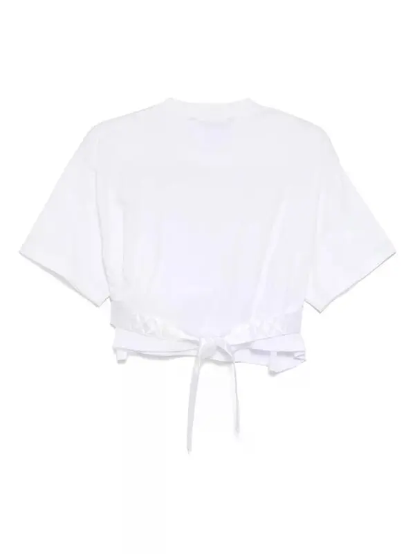 PUSHBUTTON Bra Point Cropped Top - White