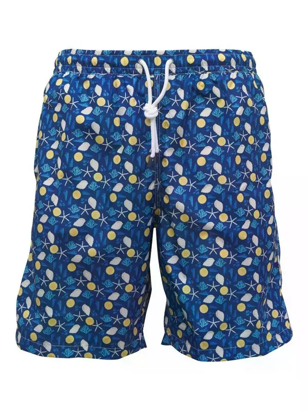 Fedeli Graphic-print Swim Shorts