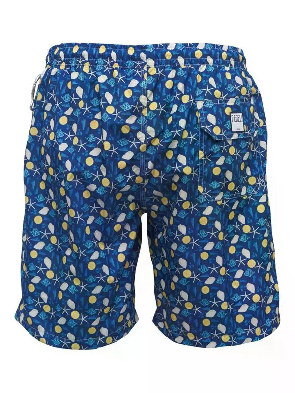 Fedeli Graphic-print Swim Shorts