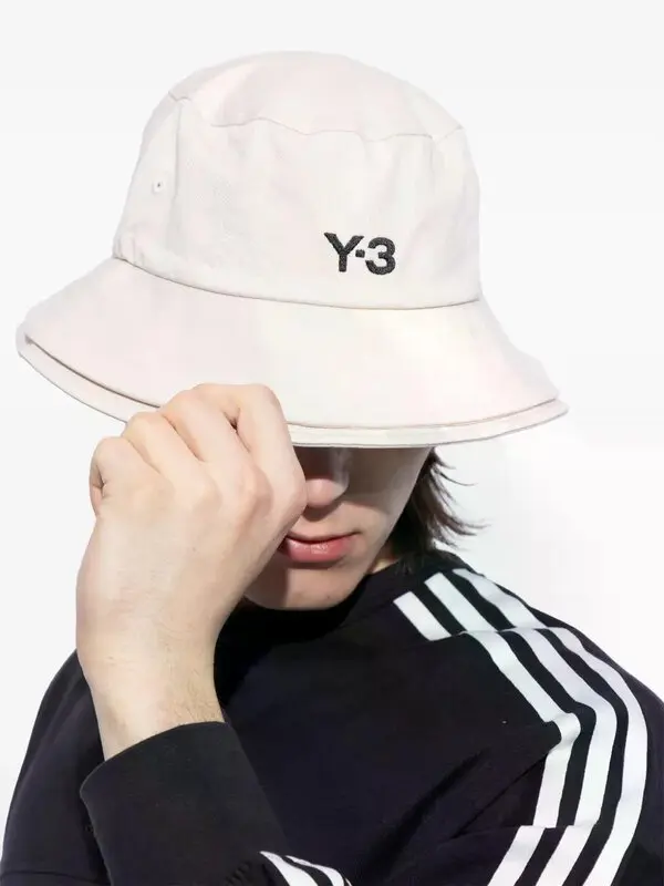 Y3 Logo-print Bucket Hat - Neutrals