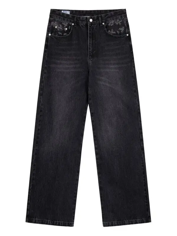 ROUGH. Faded Wide-leg Jeans