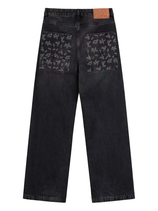 ROUGH. Faded Wide-leg Jeans