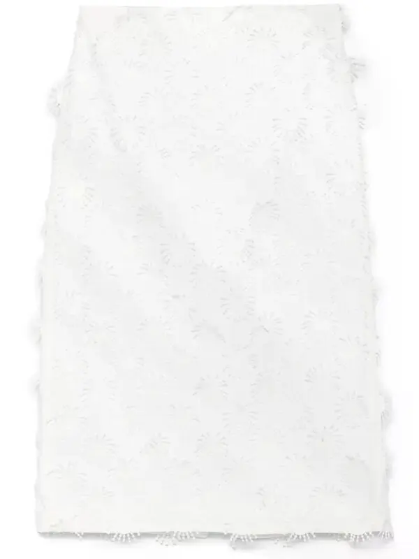 MSGM Appliqué-detail Midi Skirt - White