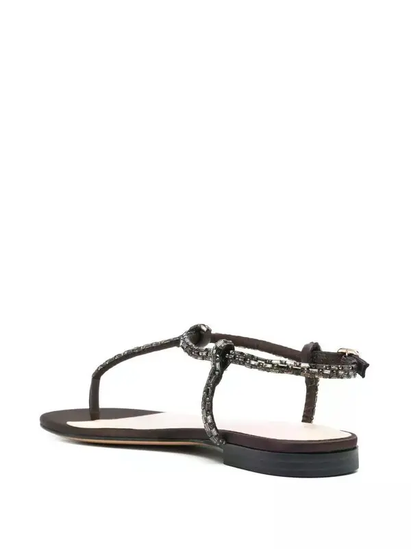 TWINSET Beaded T-bar Sandals