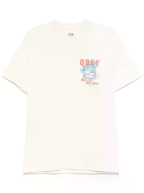 Obey Logo-print T-shirt - Neutrals