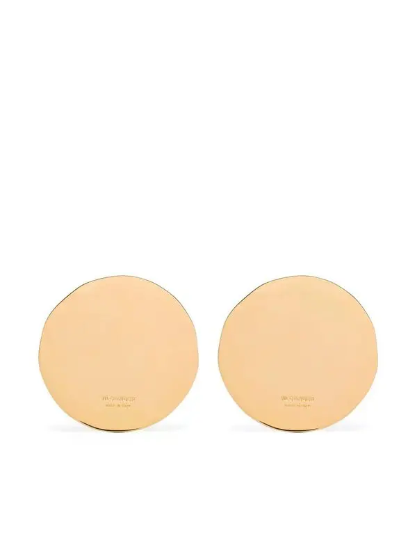 JIL SANDER Engraved-logo Earrings - Gold