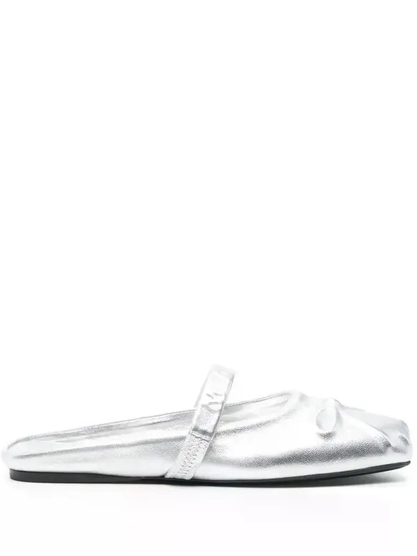 Marni Metallic Effect Slippers - Grey