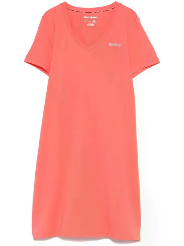 Dkny V-neck Performance Dress - Orange